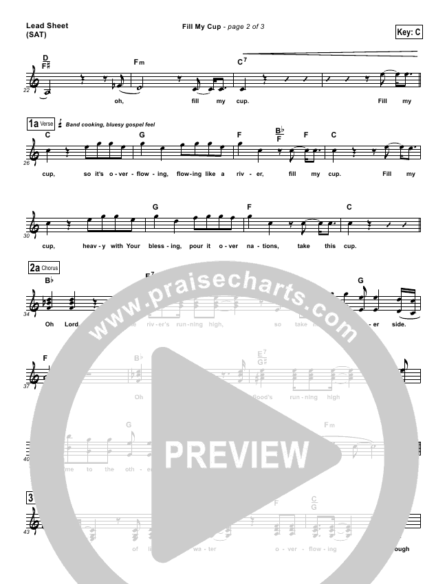 Fill My Cup Sheet Music PDF () - PraiseCharts