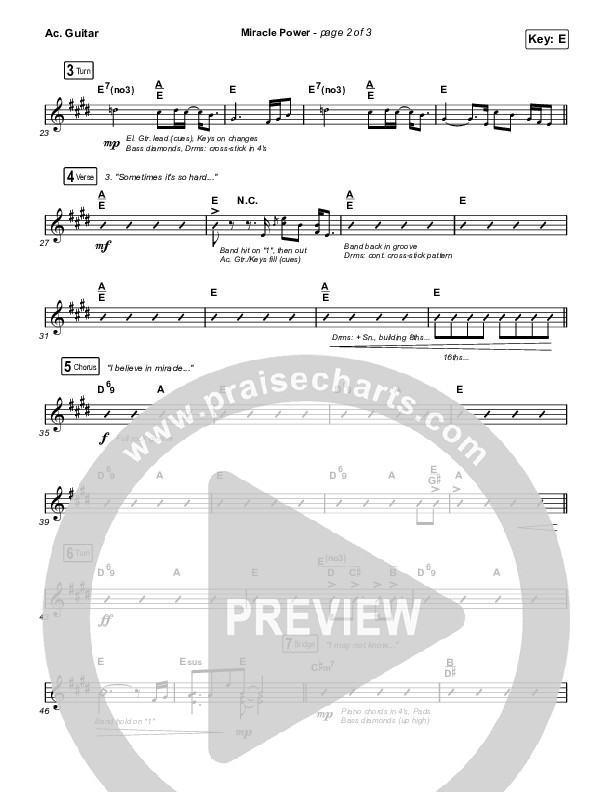 Miracle Power Acoustic Guitar Sheet Music PDF (We The Kingdom) - PraiseCharts