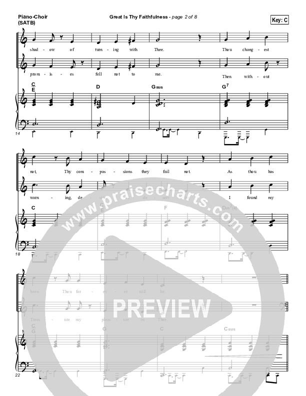 Great Is Thy Faithfulness (Choral Anthem SATB) Sheet Music PDF (Austin ...