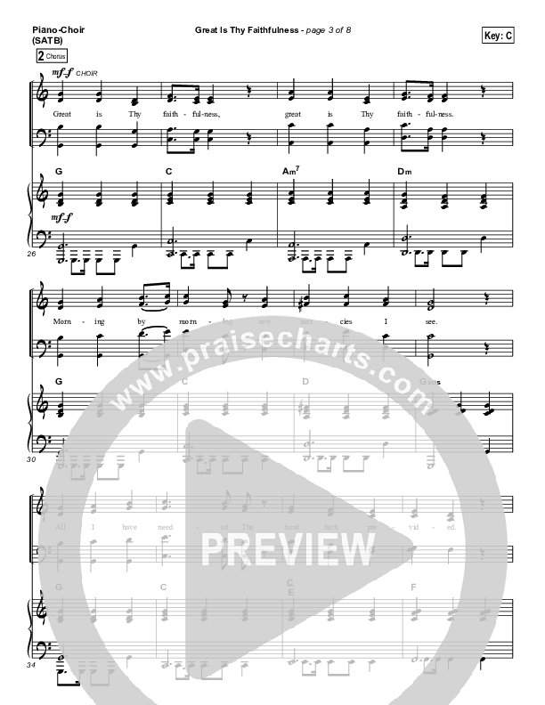 Great Is Thy Faithfulness (Choral Anthem SATB) Sheet Music PDF (Austin ...