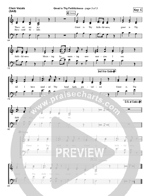 Great Is Thy Faithfulness (Worship Choir SAB) Worship Choir SAB Sheet ...