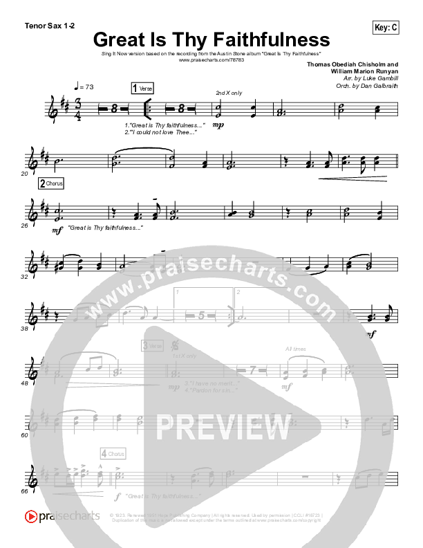 Great Is Thy Faithfulness (Sing It Now SATB) Sax Sheet Music PDF ...