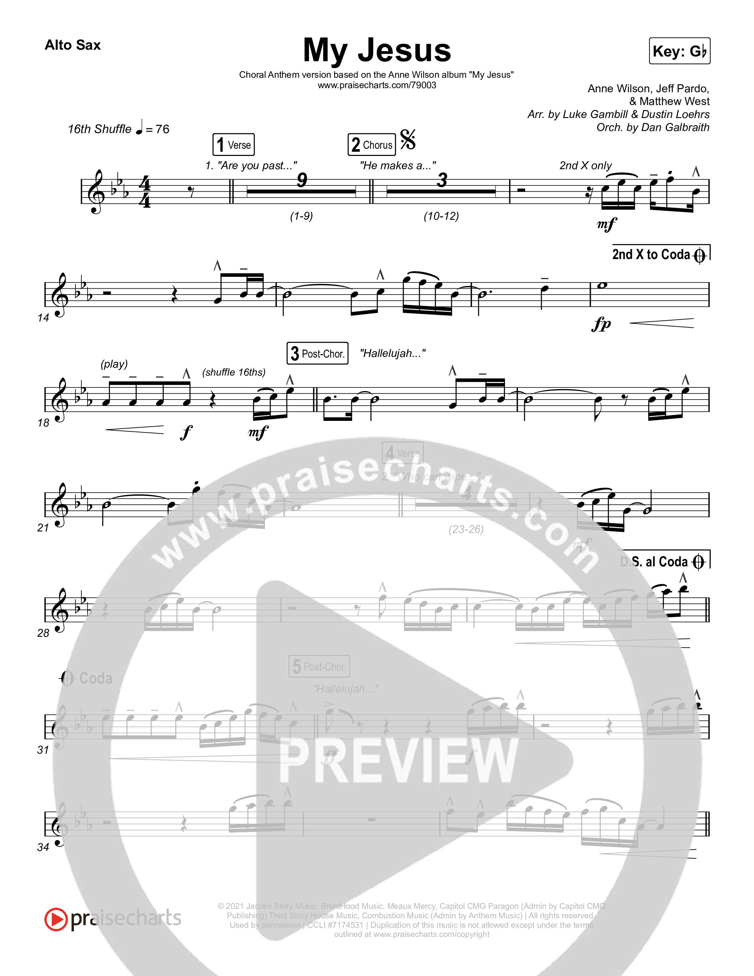My Jesus (Choral Anthem SATB) Alto Sax Sheet Music PDF (Anne Wilson / Arr. Luke Gambill ...