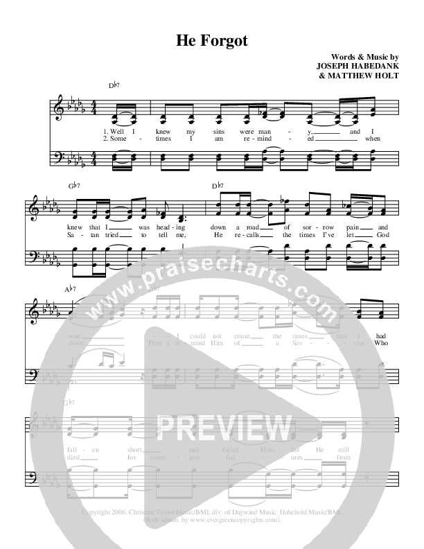 He Forgot Sheet Music PDF (The Perrys) - PraiseCharts