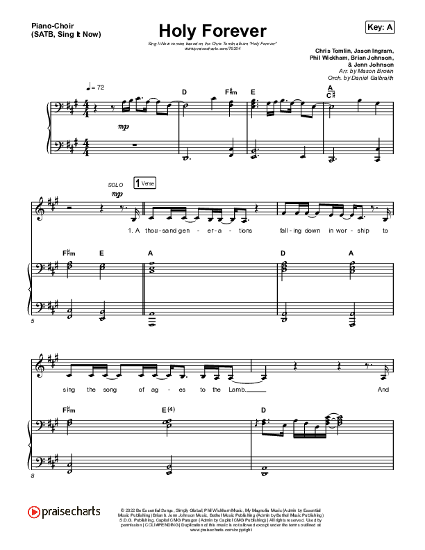 Holy Forever (Sing It Now SATB) Sing It Now Sheet Music PDF (Chris ...