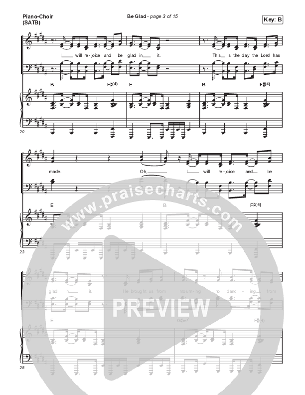 Be Glad Choral Anthem Satb Sheet Music Pdf Cody Carnes Arr Erik