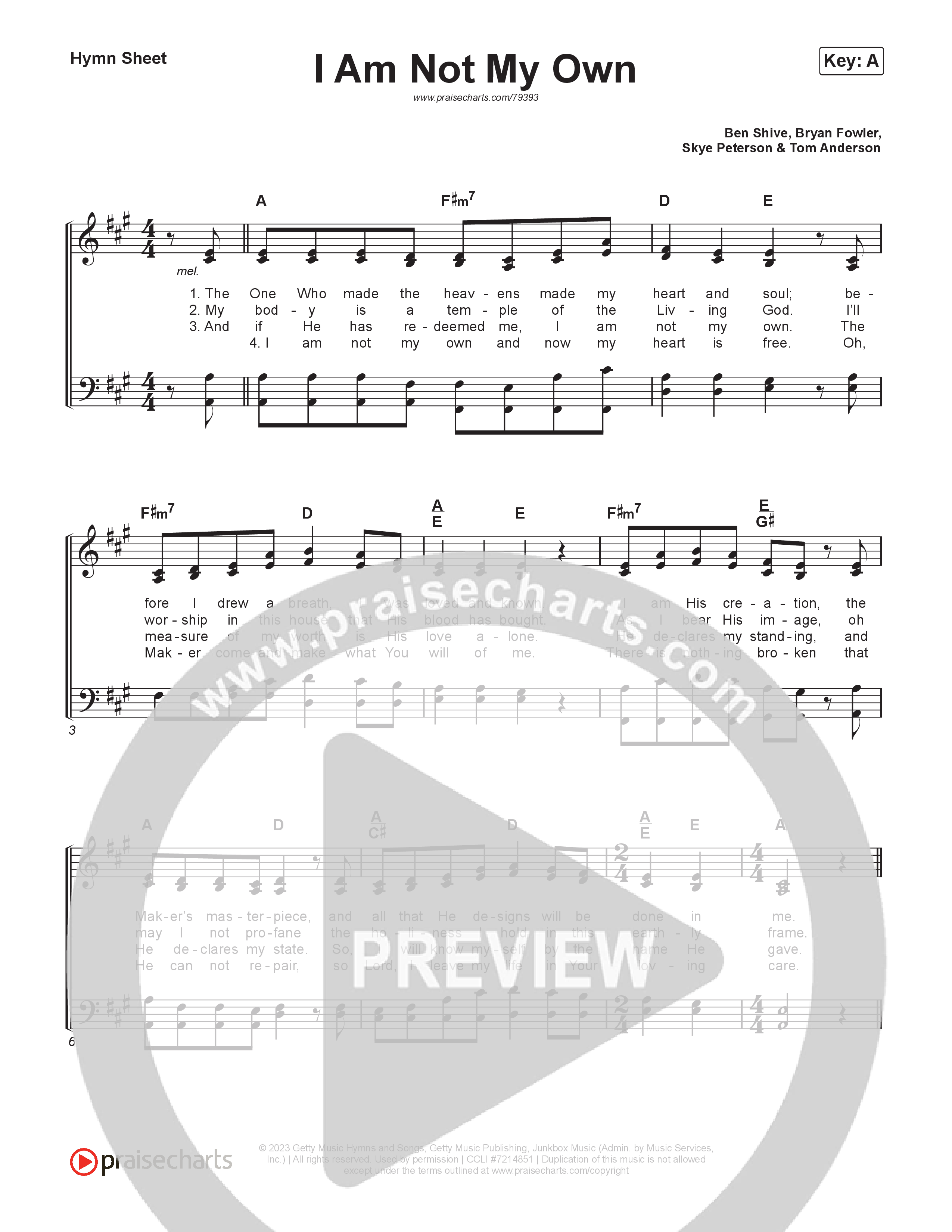 I Am Not My Own (Live) Hymn Sheet (Keith & Kristyn Getty / Skye ... I Am Not My Own (Live) Hymn Sheet (Keith & Kristyn Getty / Skye ...