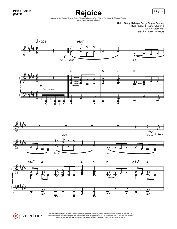 Rejoice Sheet Music PDF Keith Kristyn Getty Rend Collective Rejoice Sheet Music PDF Keith Kristyn Getty Rend Collective
