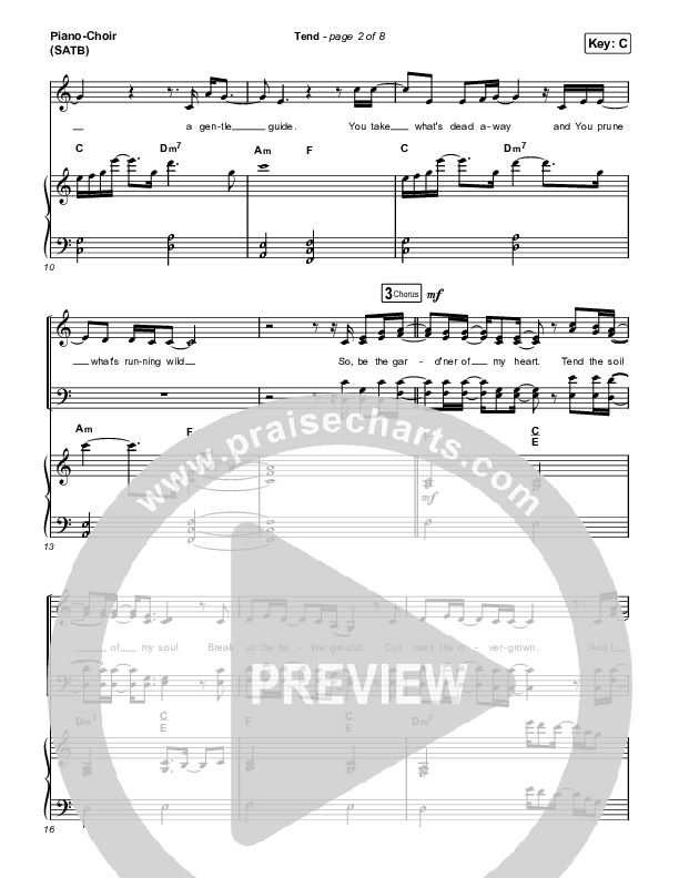 Tend Sheet Music PDF (Bethel Music / Emmy Rose) - PraiseCharts