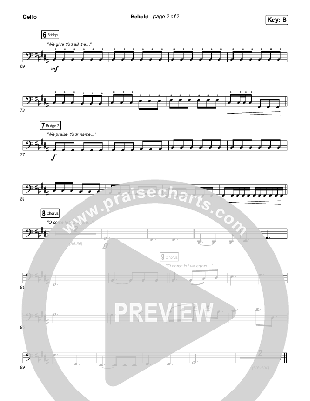 Behold Choral Anthem Satb Cello Sheet Music Pdf Phil Wickham Anne