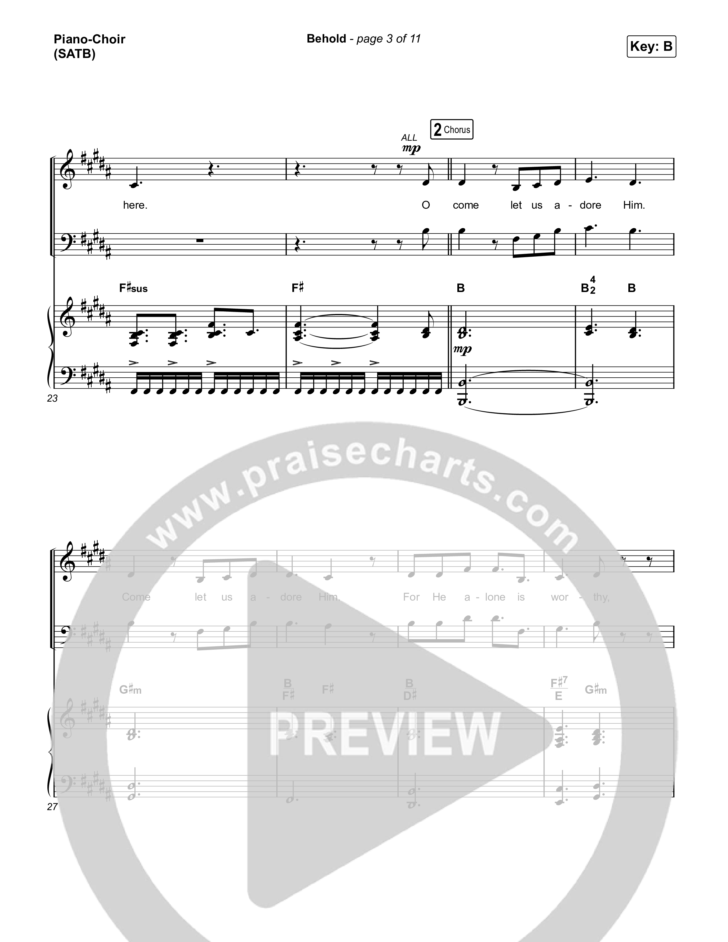 Behold Choral Anthem Satb Sheet Music Pdf Phil Wickham Anne Wilson