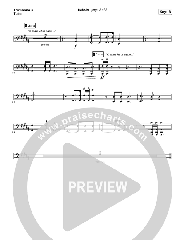 Behold Choral Anthem Satb Trombone Tuba Sheet Music Pdf Phil Wickham