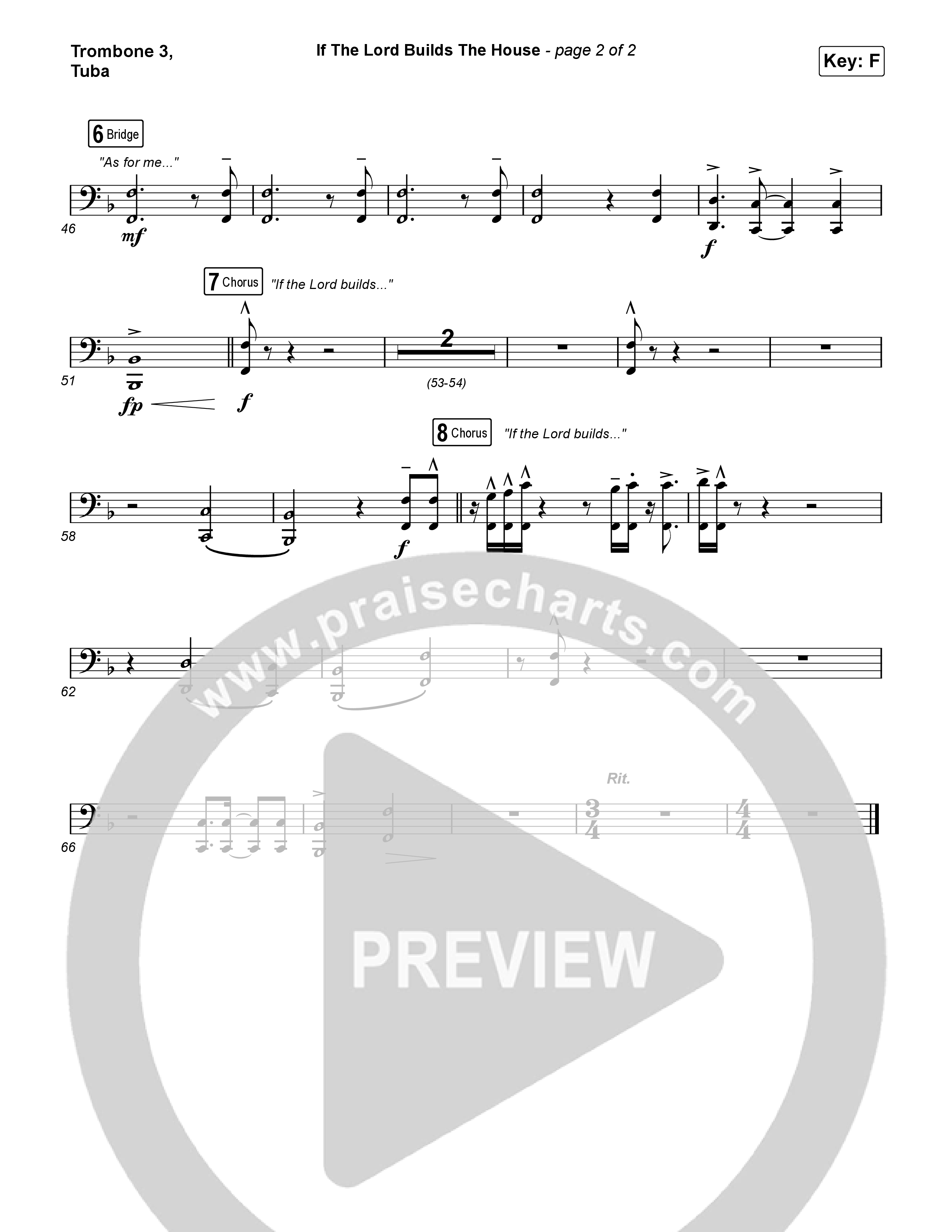 If The Lord Builds The House (Worship Choir SAB) Trombone/Tuba Sheet ...