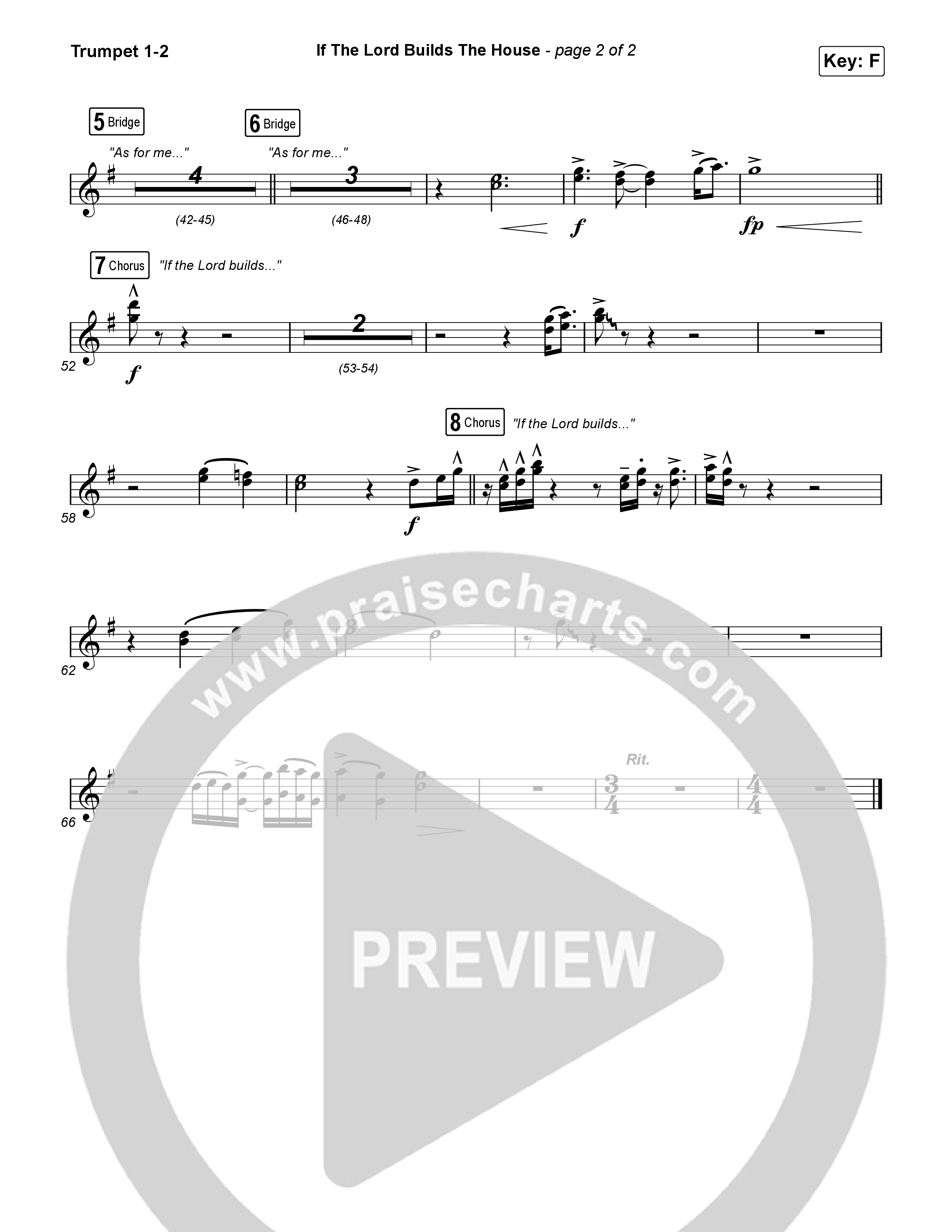 If The Lord Builds The House (Worship Choir SAB) Trumpet Sheet Music ...