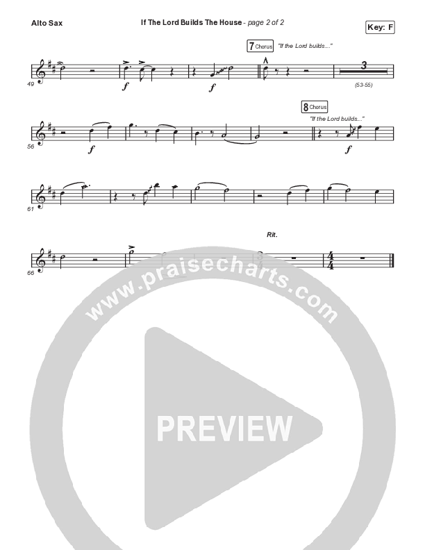 If The Lord Builds The House (Worship Choir SAB) Alto Sax Sheet Music ...