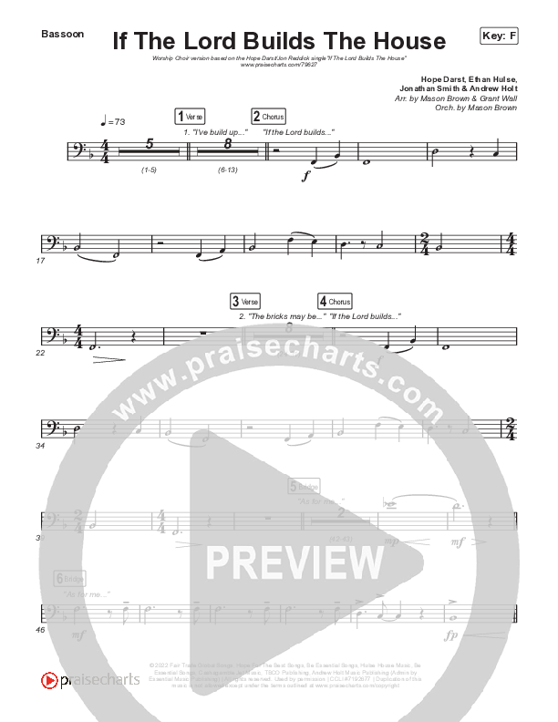 If The Lord Builds The House (Worship Choir SAB) Bassoon Sheet Music ...