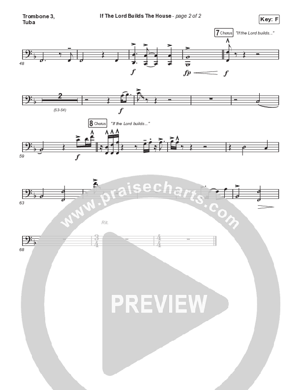 If The Lord Builds The House (Unison/2-Part Choir) Trombone/Tuba Sheet Music PDF (Hope Darst ...