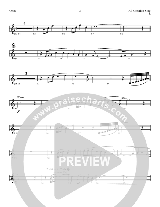 All Creation Sing (Joy To The World) (Choral Anthem SATB) Oboe Sheet Music PDF (Lillenas Choral ...