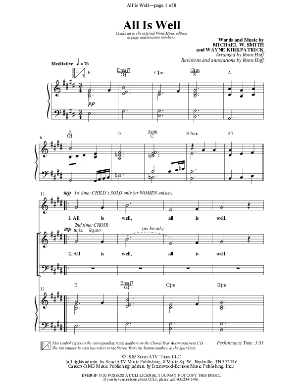 All Is Well (Choral Anthem SATB) Sheet Music PDF (Word Music Choral ... All Is Well (Choral Anthem SATB) Sheet Music PDF (Word Music Choral ...