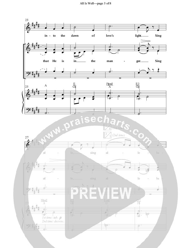 All Is Well (Choral Anthem SATB) Sheet Music PDF (Word Music Choral ... All Is Well (Choral Anthem SATB) Sheet Music PDF (Word Music Choral ...