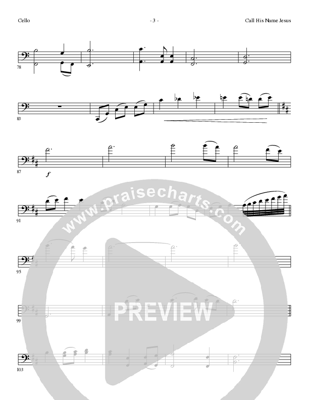 Call His Name Jesus (Choral Anthem SATB) Cello Sheet Music PDF (Word Music Choral / Arr. Cliff ...