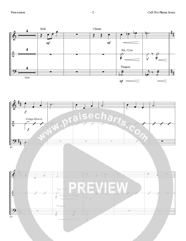 Call His Name Jesus (Choral Anthem SATB) Percussion Sheet Music PDF (Word Music Choral / Arr ...