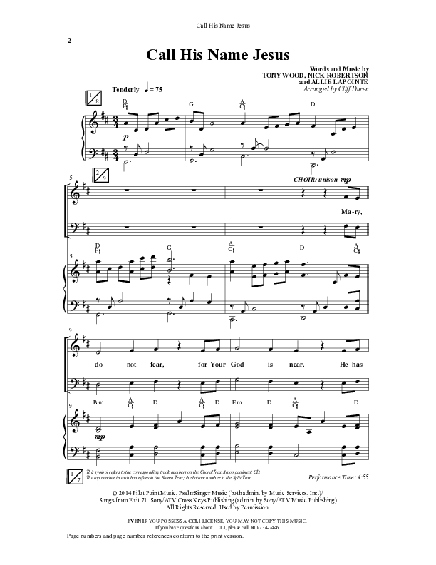 Call His Name Jesus (Choral Anthem SATB) Sheet Music PDF (Word Music Choral / Arr. Cliff Duren ...
