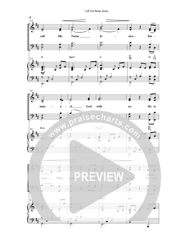 Call His Name Jesus (Choral Anthem SATB) Sheet Music PDF (Word Music Choral / Arr. Cliff Duren ...