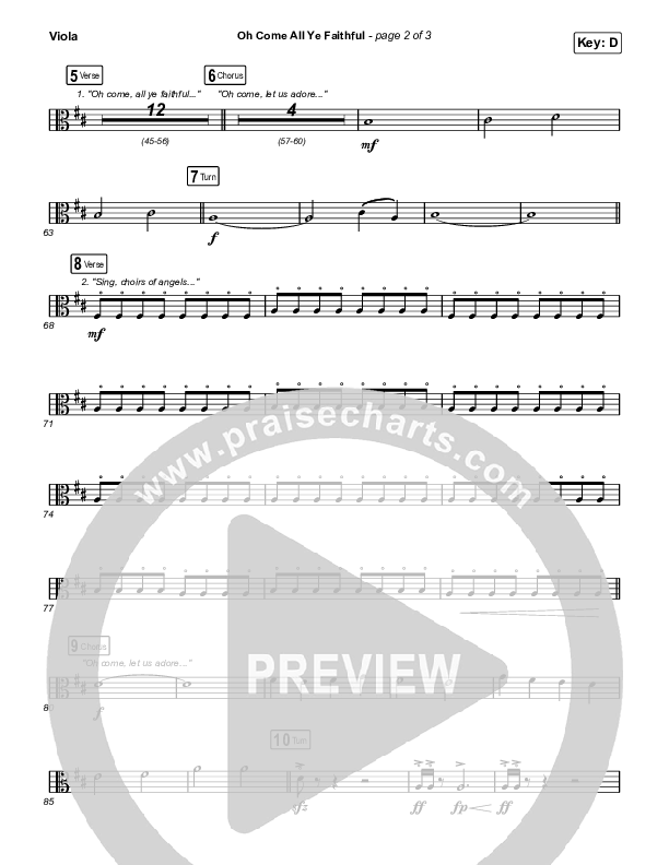 Oh Come All Ye Faithful Live Viola Sheet Music Pdf Thrive Worship