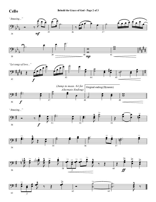 Behold The Grace Of God Choral Anthem Satb Cello Sheet Music Pdf