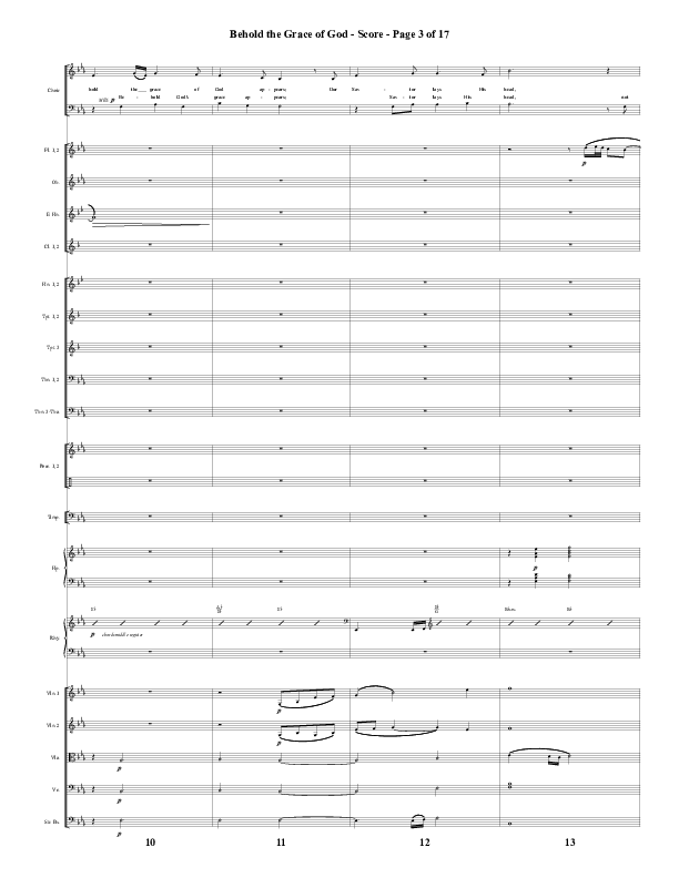 Behold The Grace Of God Choral Anthem Satb Orchestration Word Music