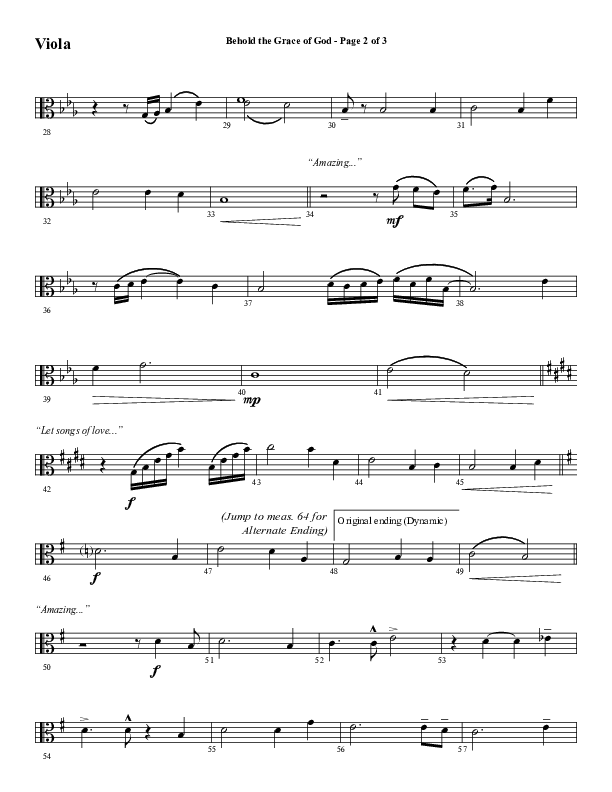 Behold The Grace Of God Choral Anthem Satb Viola Sheet Music Pdf
