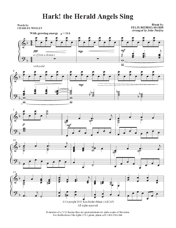 Hark The Herald Angels Sing Sheet Music PDF (Ken Barker) - PraiseCharts