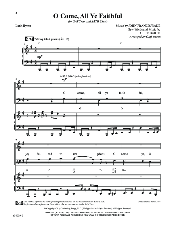 O Come All Ye Faithful (Choral Anthem SATB) Sheet Music PDF (Word Music ...