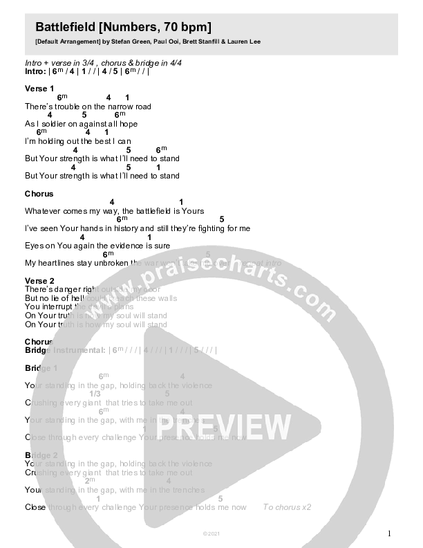 Battlefield Chords PDF (Stefan Green) - PraiseCharts