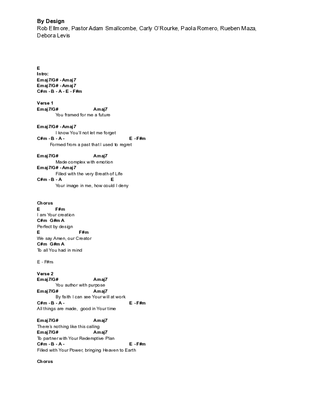 By Design Chords PDF (Vive Worship) - PraiseCharts