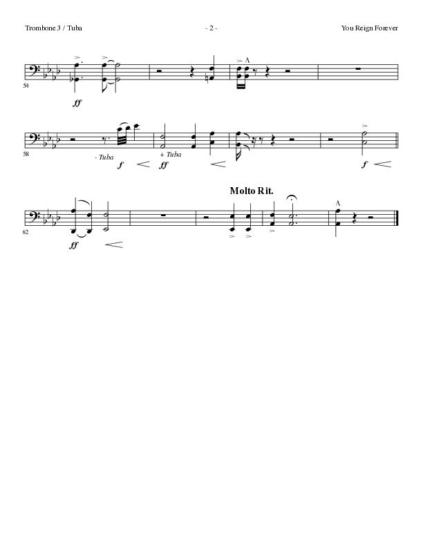 You Reign Forever Choral Anthem Satb Trombone Tuba Sheet Music Pdf