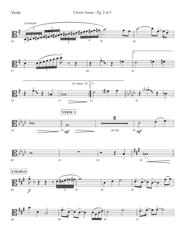 Christ Arose (Choral Anthem SATB) Viola Sheet Music PDF (Lifeway Choral / Arr. Trey Ivey ...