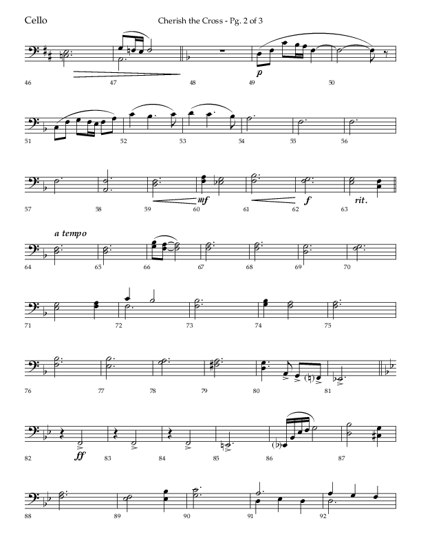 Cherish The Cross with The Old Rugged Cross (Choral Anthem SATB) Cello Sheet Music PDF (Lifeway ...