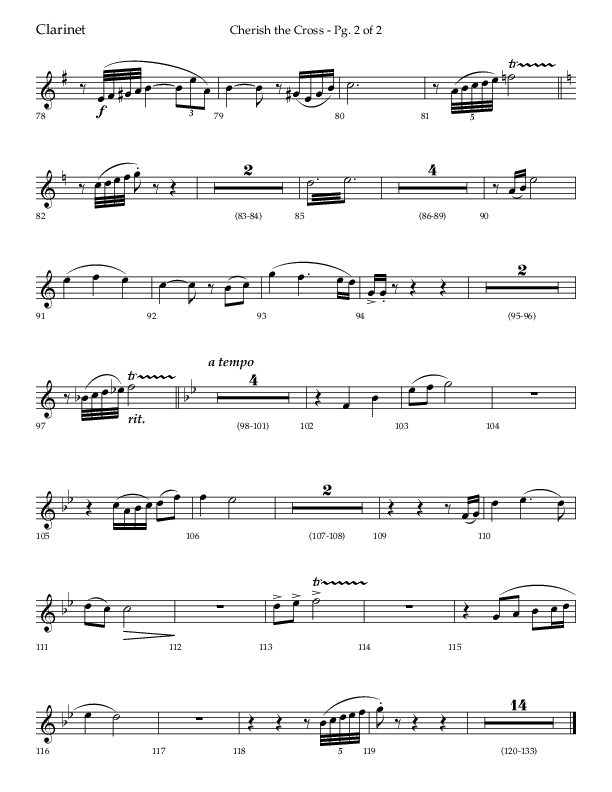 Cherish The Cross with The Old Rugged Cross (Choral Anthem SATB) Clarinet Sheet Music PDF ...