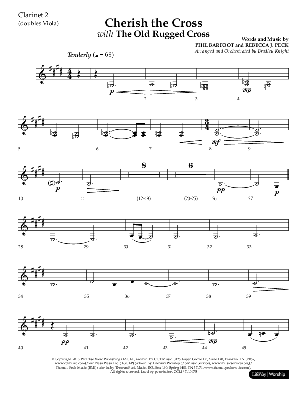 Cherish The Cross with The Old Rugged Cross (Choral Anthem SATB) Clarinet Sheet Music PDF ...