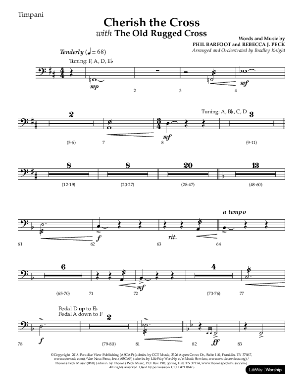 Cherish The Cross with The Old Rugged Cross (Choral Anthem SATB) Timpani Sheet Music PDF ...