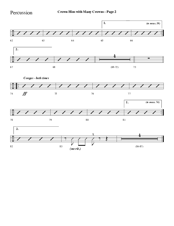 Crown Him With Many Crowns (Choral Anthem SATB) Percussion Sheet Music PDF (Lifeway Choral / Arr ...