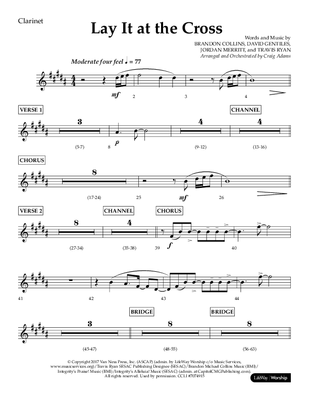 Lay It At The Cross (Choral Anthem SATB) Clarinet Sheet Music PDF (Lifeway Choral / Arr. Craig ...