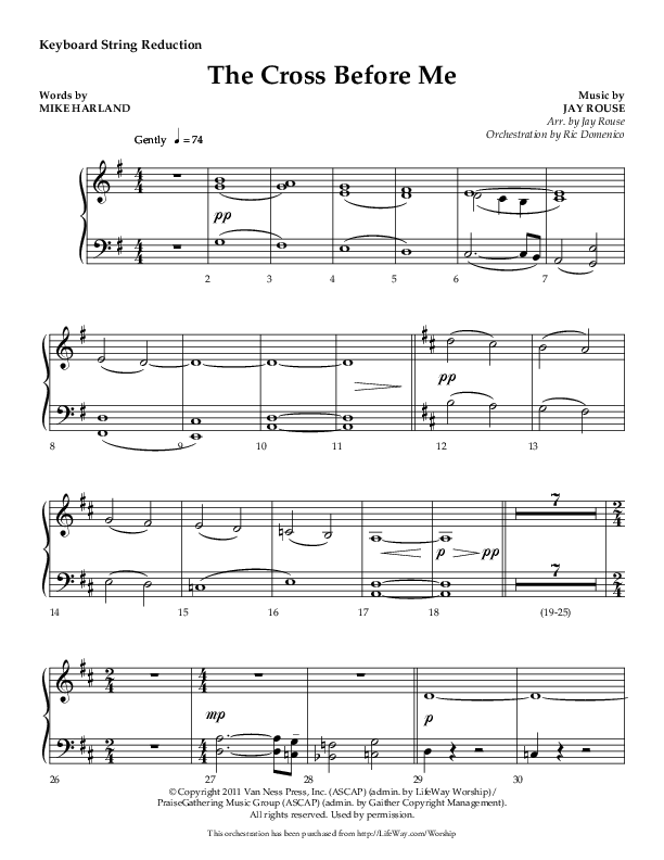 The Cross Before Me (Choral Anthem SATB) String Reduction Sheet Music PDF (Lifeway Choral / Arr ...