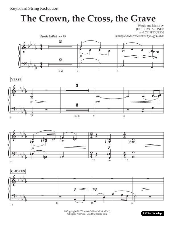 The Crown The Cross The Grave (Choral Anthem SATB) String Reduction Sheet Music PDF (Lifeway ...
