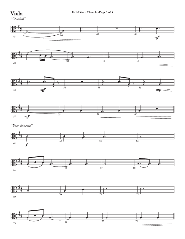 Build Your Church (Choral Anthem SATB) Viola Sheet Music PDF (Semsen ...