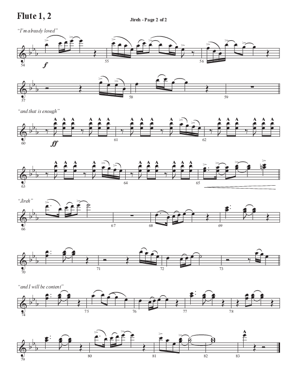 Jireh (Choral Anthem SATB) Flute Sheet Music PDF (Semsen Music / Arr. Cliff Duren) - PraiseCharts