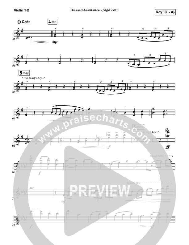 Blessed Assurance Live Violin Sheet Music Pdf Cain David Leonard