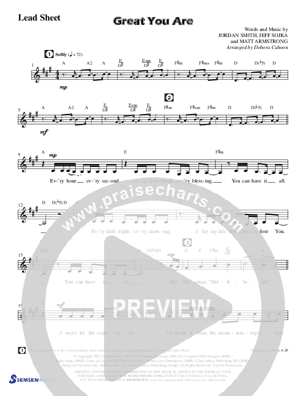 Great You Are Choral Anthem Satb Sheet Music Chords And Lead Sheet Pdf